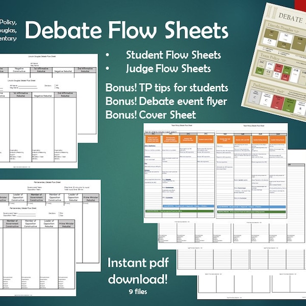 Lincoln Douglas Flow Sheets - Etsy