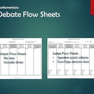 Debate Flow Sheets (team Policy, Lincoln Douglas, Parli) - Etsy