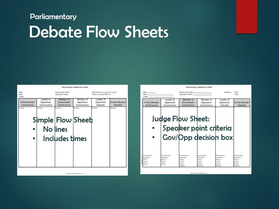 Debate Flow Sheets (team Policy, Lincoln Douglas, Parli) - Etsy