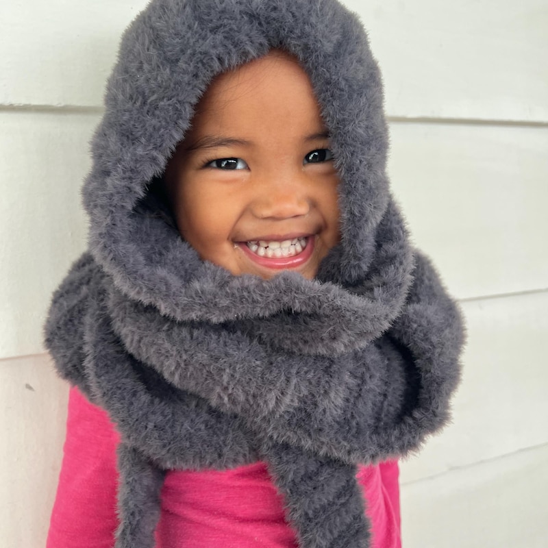 Fuzzy Hooded Scarves - Etsy