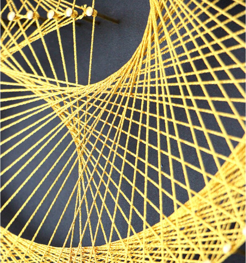 String art square wood 30 30cm wall decoration Geometric | Etsy