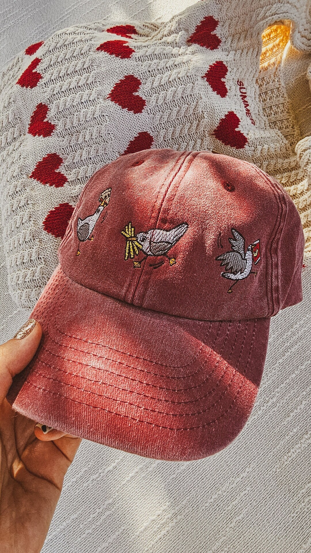 Cap With Seagull Summer Cute Embroidered Cap Vintage Summer Cap Dad ...