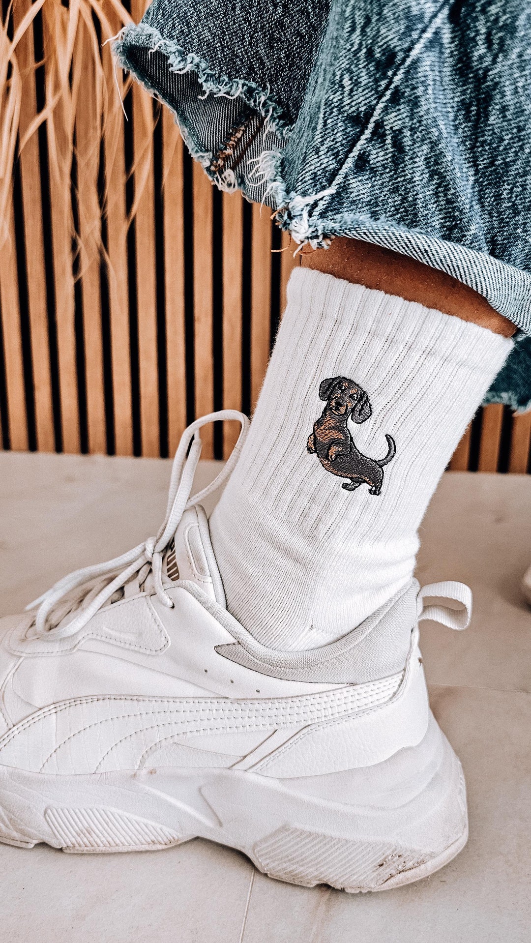 Sausage Dog Socks Dachshund Dog Socks Dachshund Embroidered Socks Gift ...