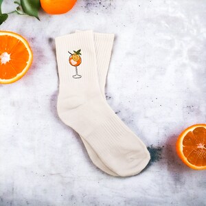 Aperol Spritz Socks Embroidered Coctail Socks Gift for Spritz Lover ...