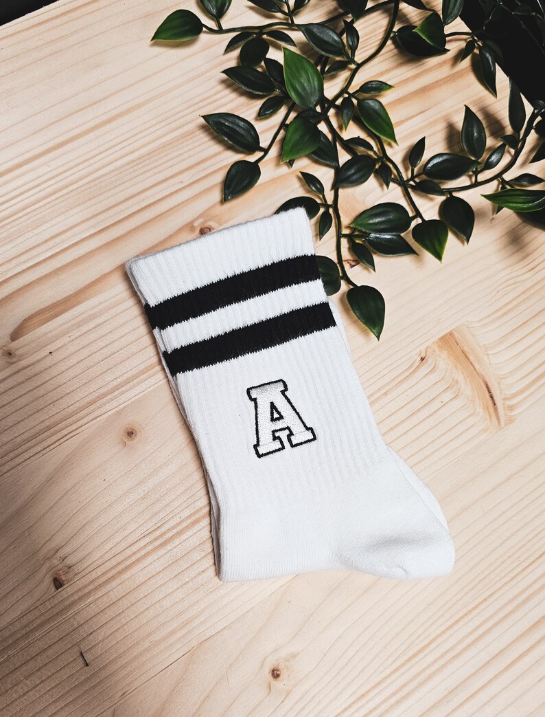 Custom Letter Embroidered Socks Custom Gift for Her Custom Gift for Him ...