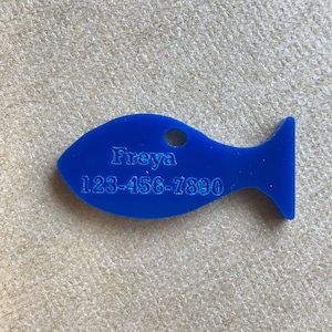 Fish Cat Tag, Cat Name Tag, Cute Pet Id Tag, Pet Tags, Cat Collar Tag ...