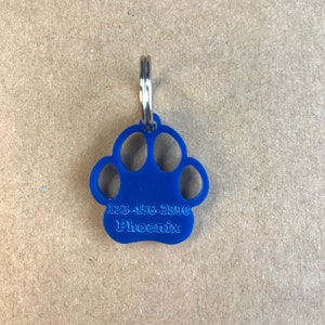 Paw Print Tag, Cat Id Tag, Pet Tags, Cat Collar Tag, Pet Gift, Gift for ...