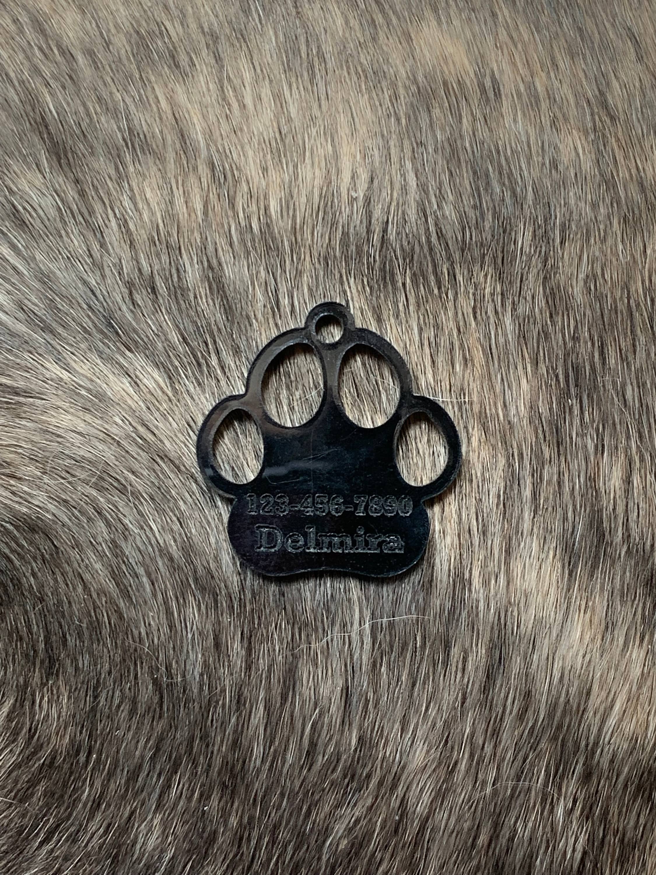 Paw Print Dog Tag, Paw Print Id Tag, Cute Dog Tag, Dog Collar Tag ...