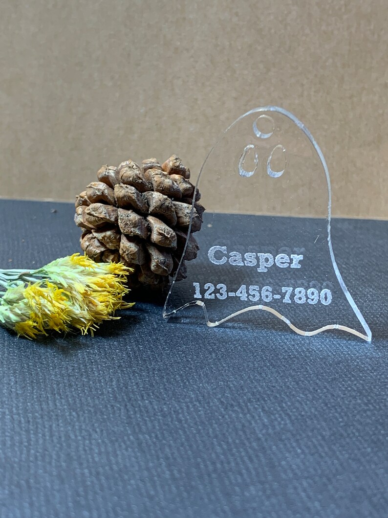 Ghost Dog Tag Dog Id Tag Ghost Halloween Pet Name Tag for - Etsy