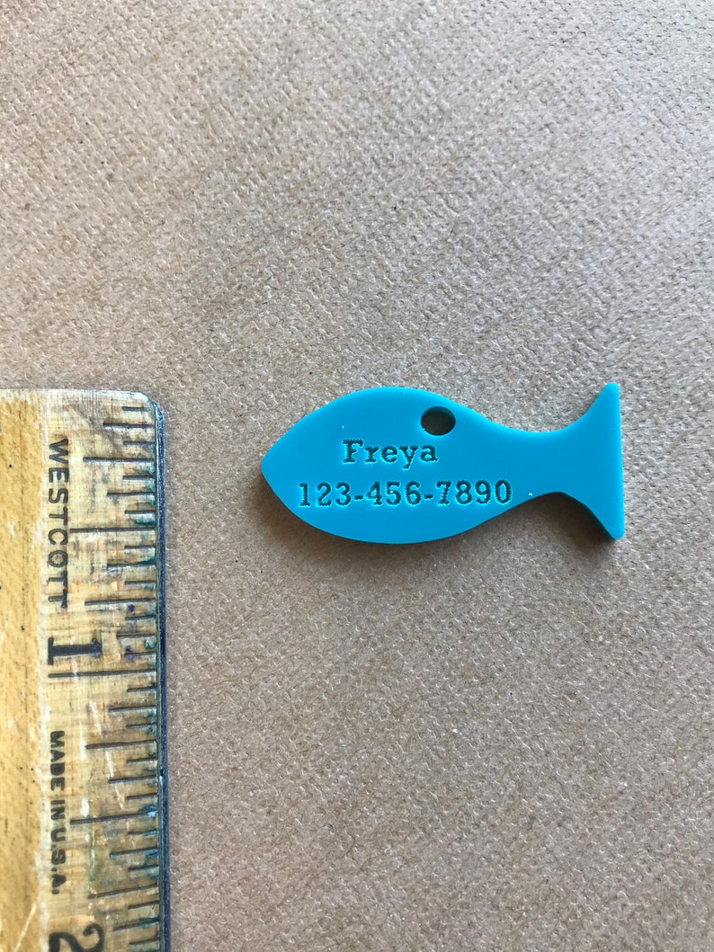 Fish Cat Tag, Cat Name Tag, Cute Pet Id Tag, Pet Tags, Cat Collar Tag ...