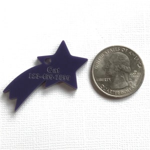 Across Shooting Star Cat Tag, Cat Name Tag, Pet Tags, Cat Collar Tag ...