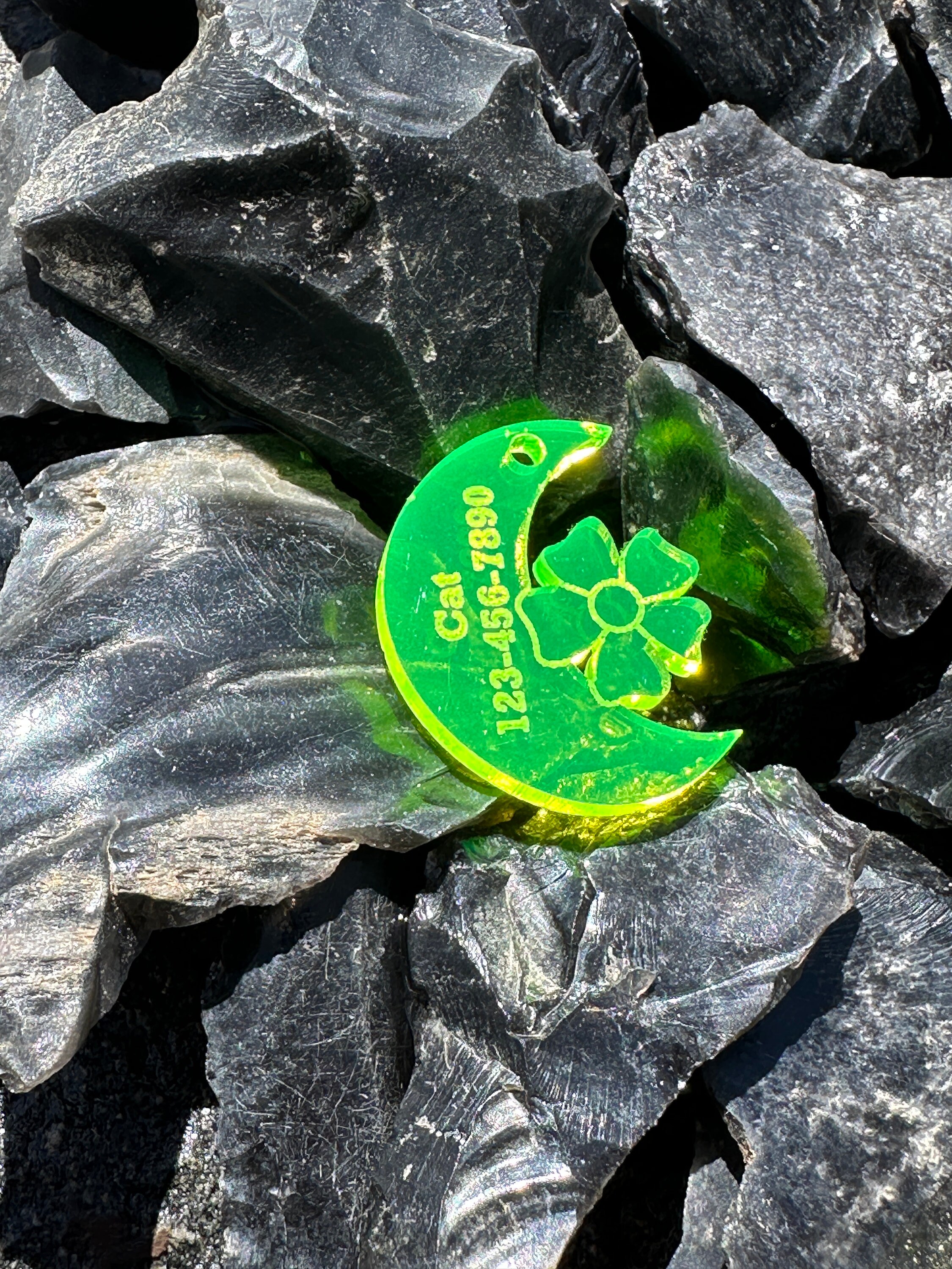 Moon Flower Cat Tag, Moon Id Tag, Cat ID Tag, Cat Id Tag Small, Cat Tag ...
