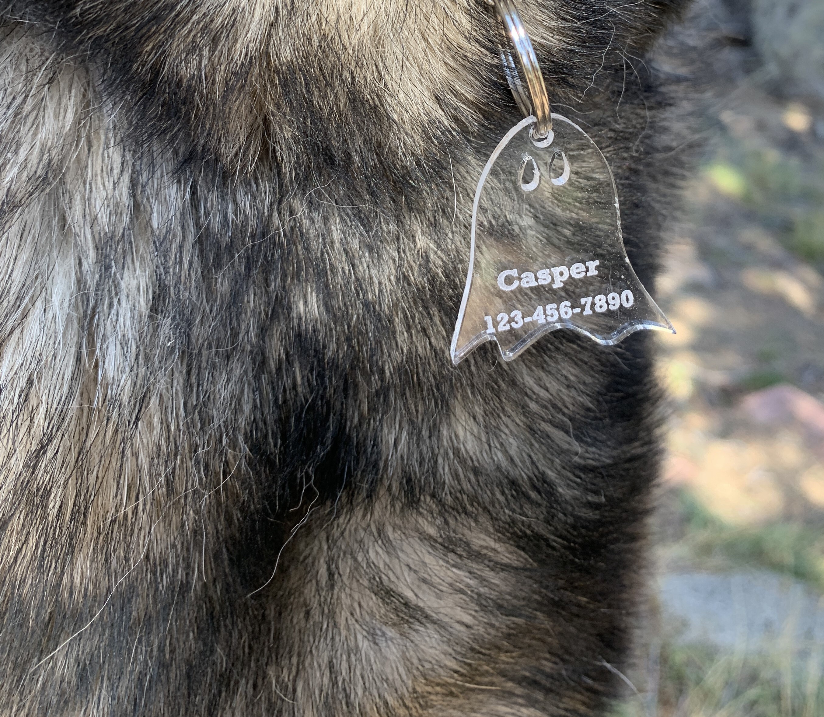 Ghost Dog Tag Dog Id Tag Ghost Halloween Pet Name Tag for - Etsy