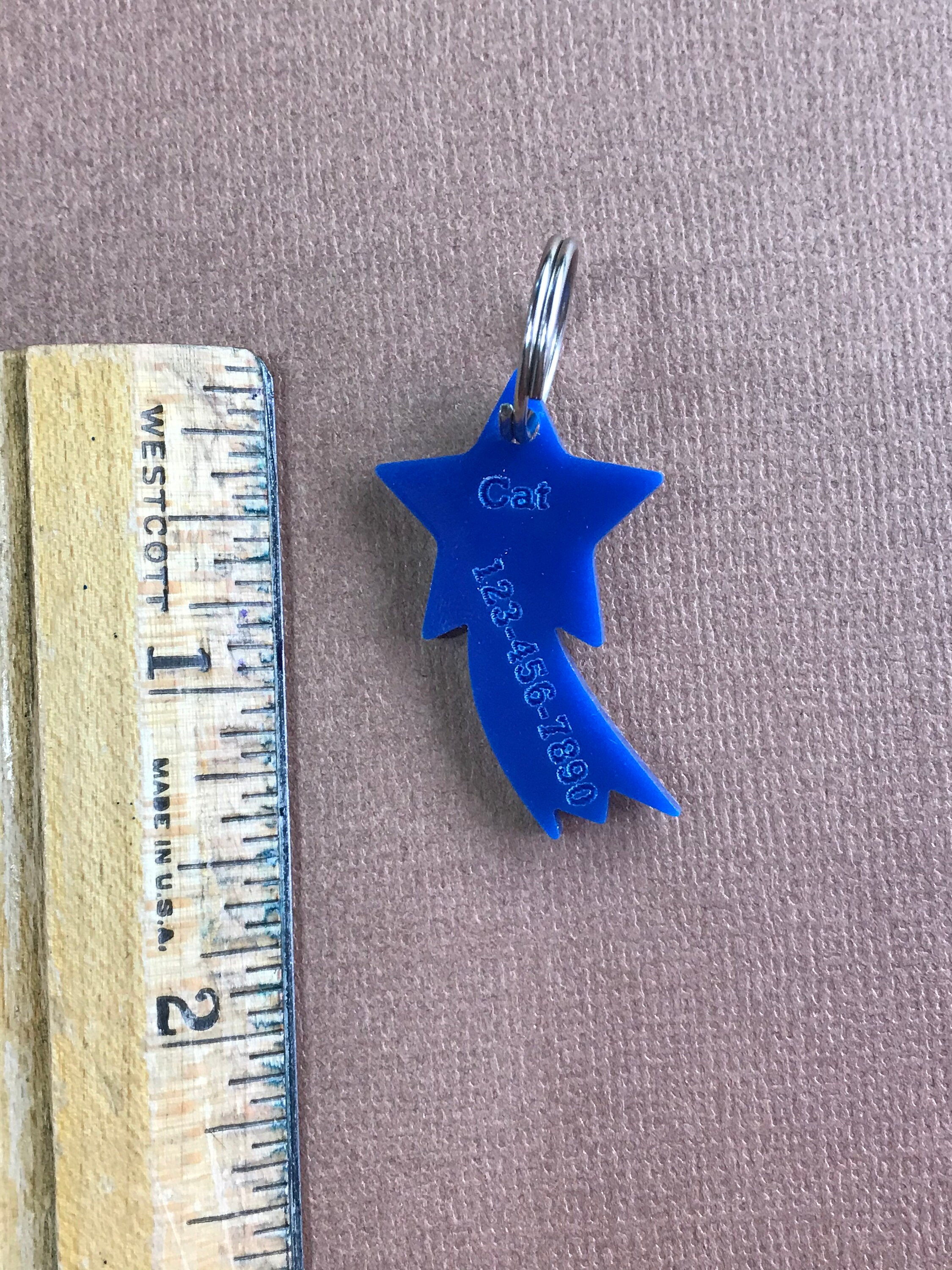 Upright Shooting Star Cat Tag, Cat Name Tag, Pet Tags, Cat Collar Tag ...