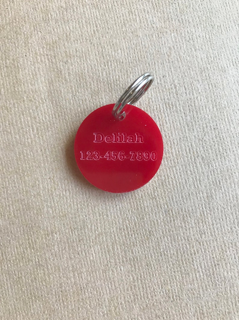 Round Cat Tag, Circle Cat Tag, Custom Cat Tag, Cat Collar Tag, Cute Pet ...