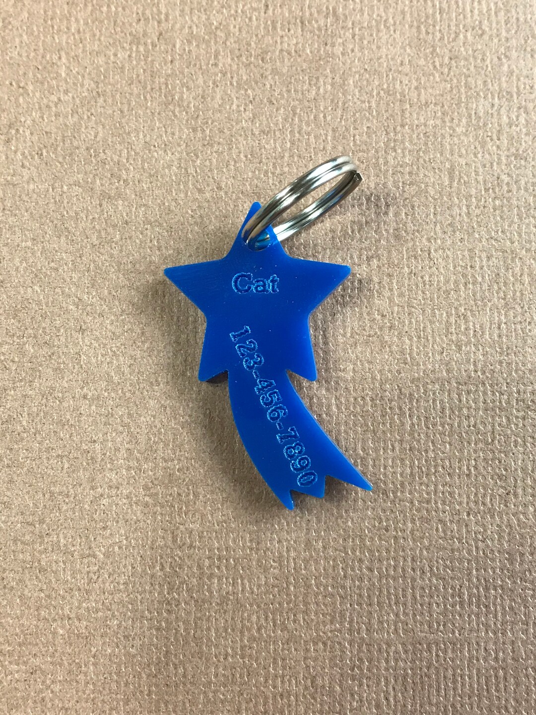 Upright Shooting Star Cat Tag, Cat Name Tag, Pet Tags, Cat Collar Tag ...