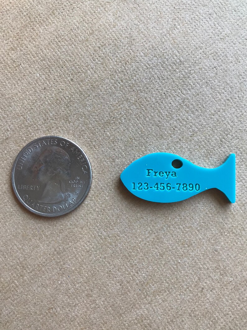 Fish Cat Tag, Cat Name Tag, Cute Pet Id Tag, Pet Tags, Cat Collar Tag ...
