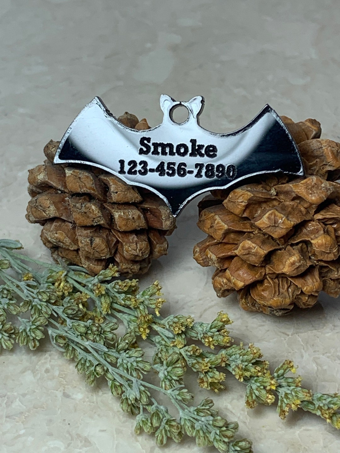 Bat Cat Id Tag, Bat Cat Tag Custom, Halloween Pet Id Tag, Halloween Bat ...