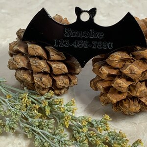 Bat Cat Id Tag, Bat Cat Tag Custom, Halloween Pet Id Tag, Halloween Bat ...