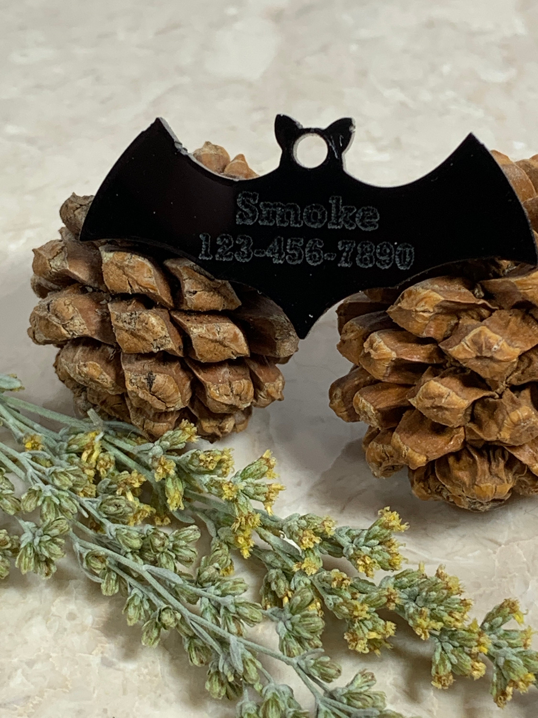 Bat Cat Id Tag, Bat Cat Tag Custom, Halloween Pet Id Tag, Halloween Bat ...