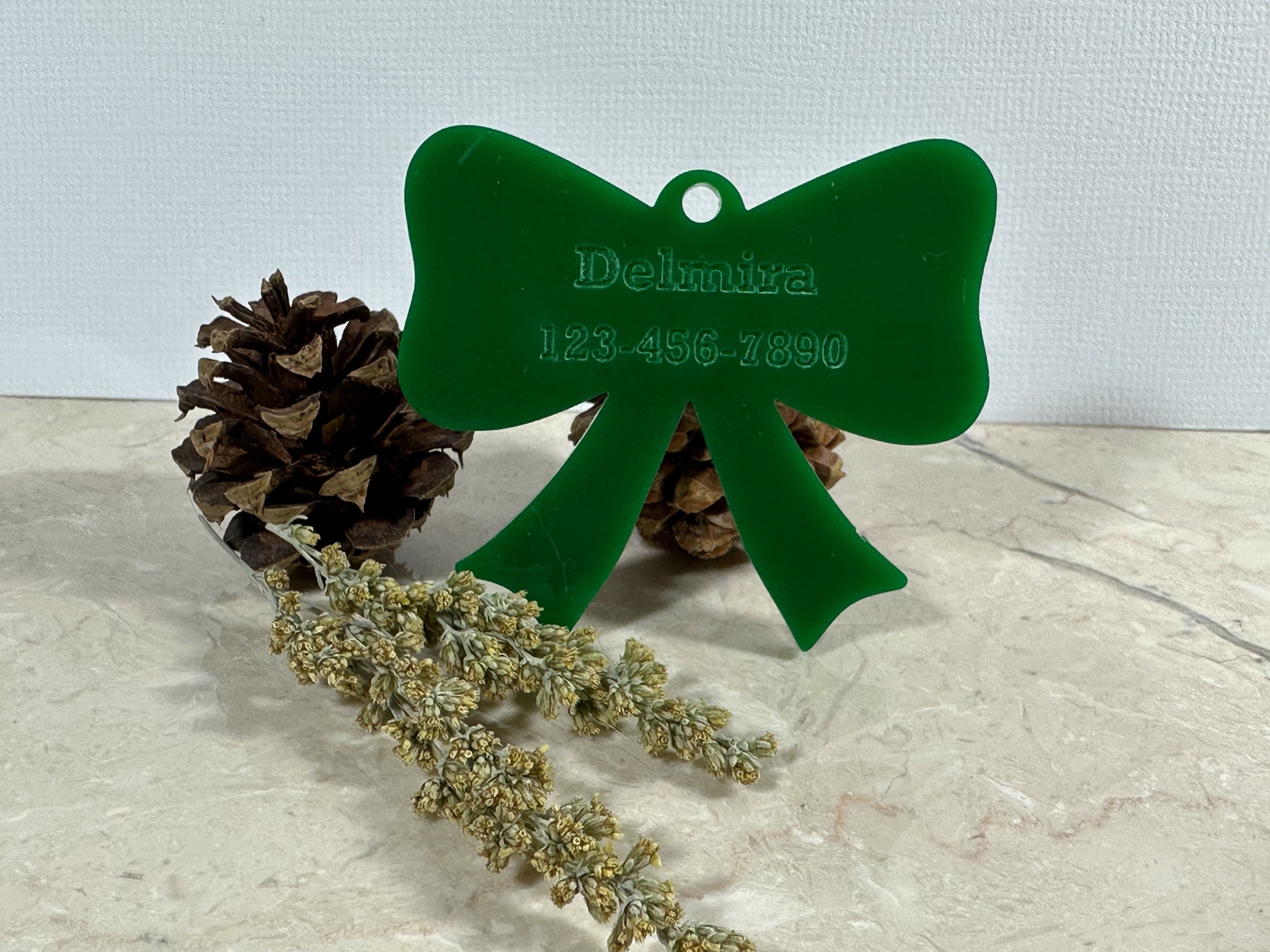 Dog Ribbon Name Tags Holiday Dog Tag Ribbon Name Tags Dog - Etsy