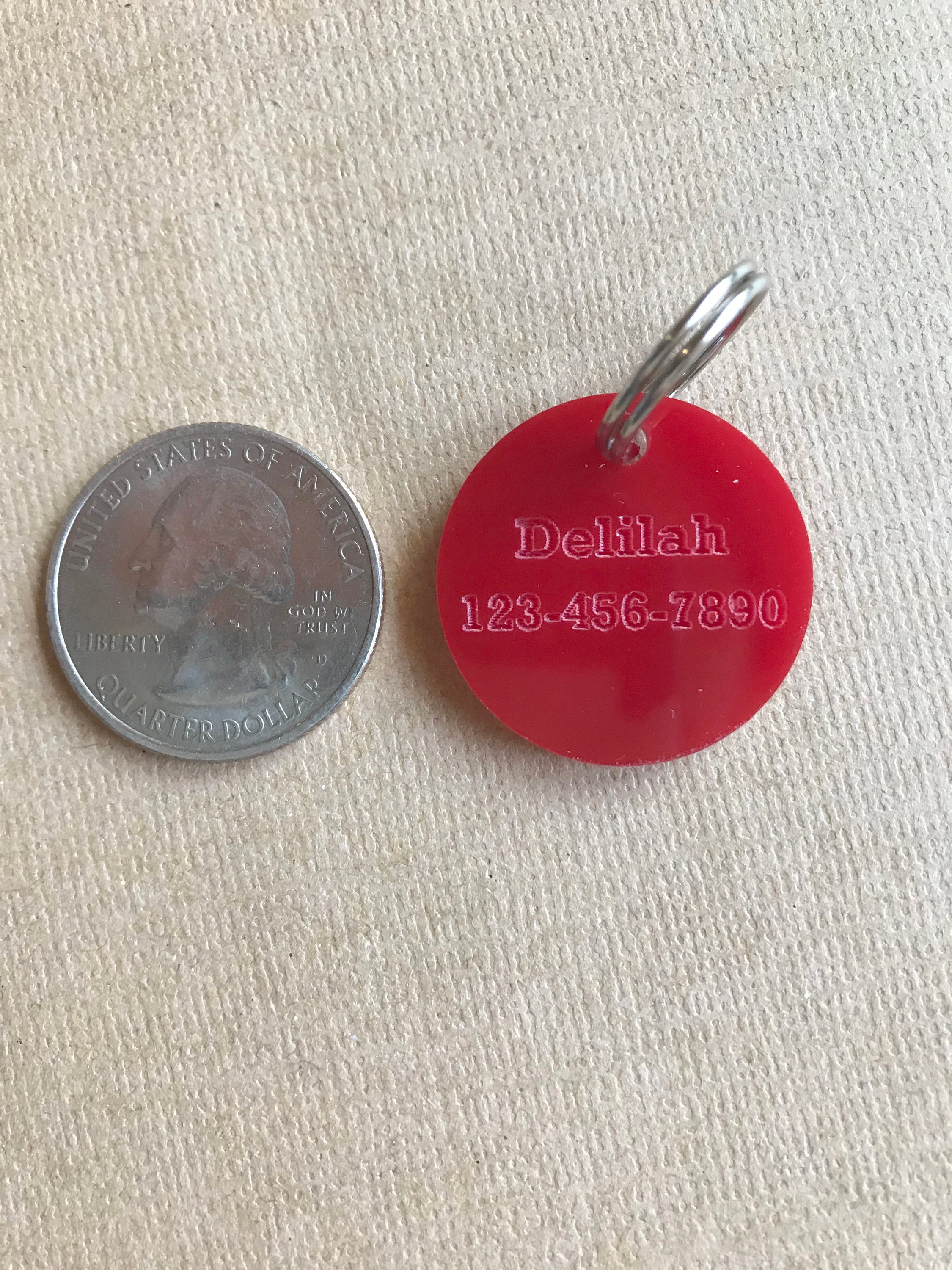 Round Cat Tag, Circle Cat Tag, Custom Cat Tag, Cat Collar Tag, Cute Pet ...