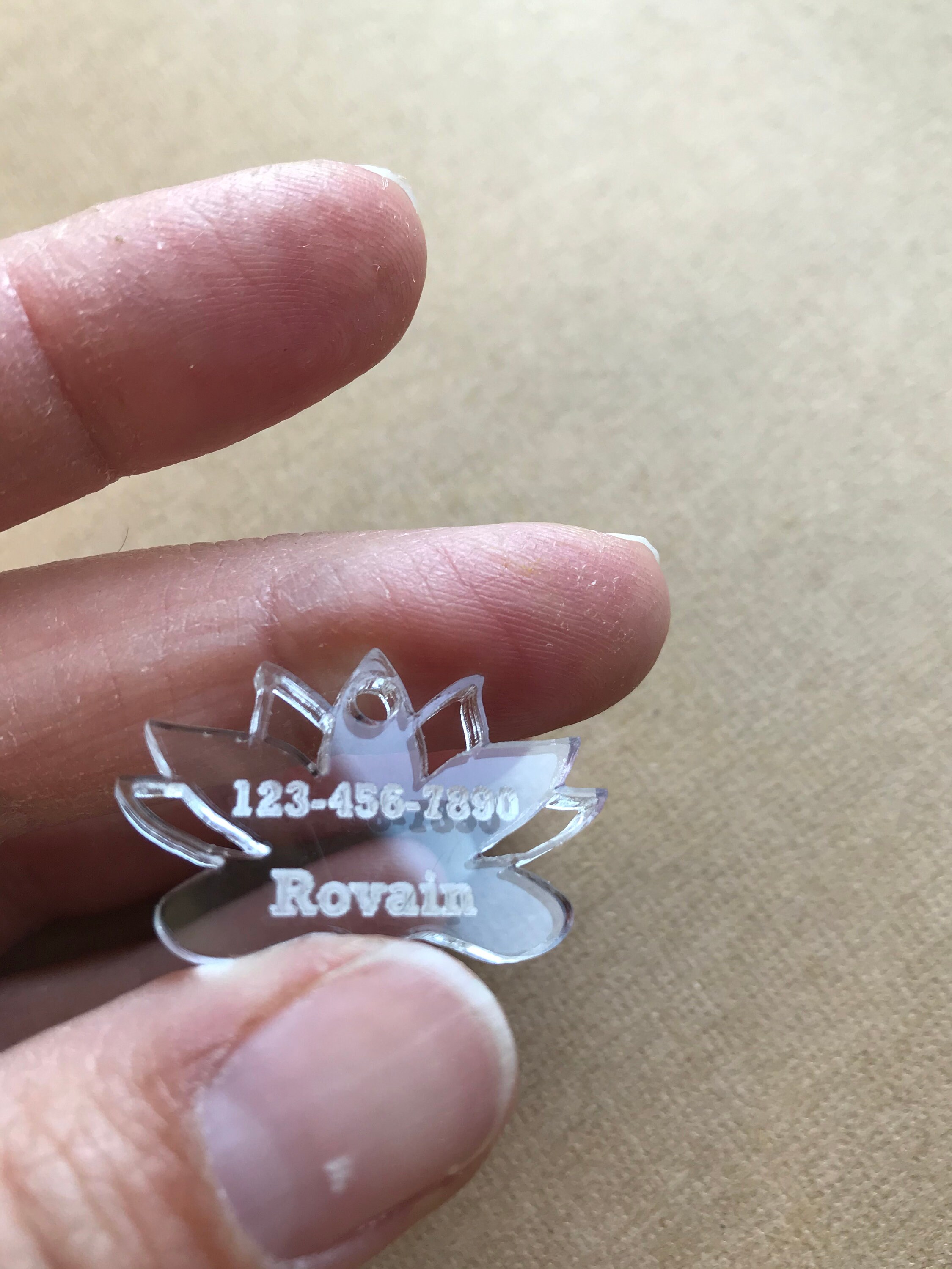 Lotus Flower Pet Tag, Cat Id Tag, Cat Collar Tag, Kitten Tag, Flower ...