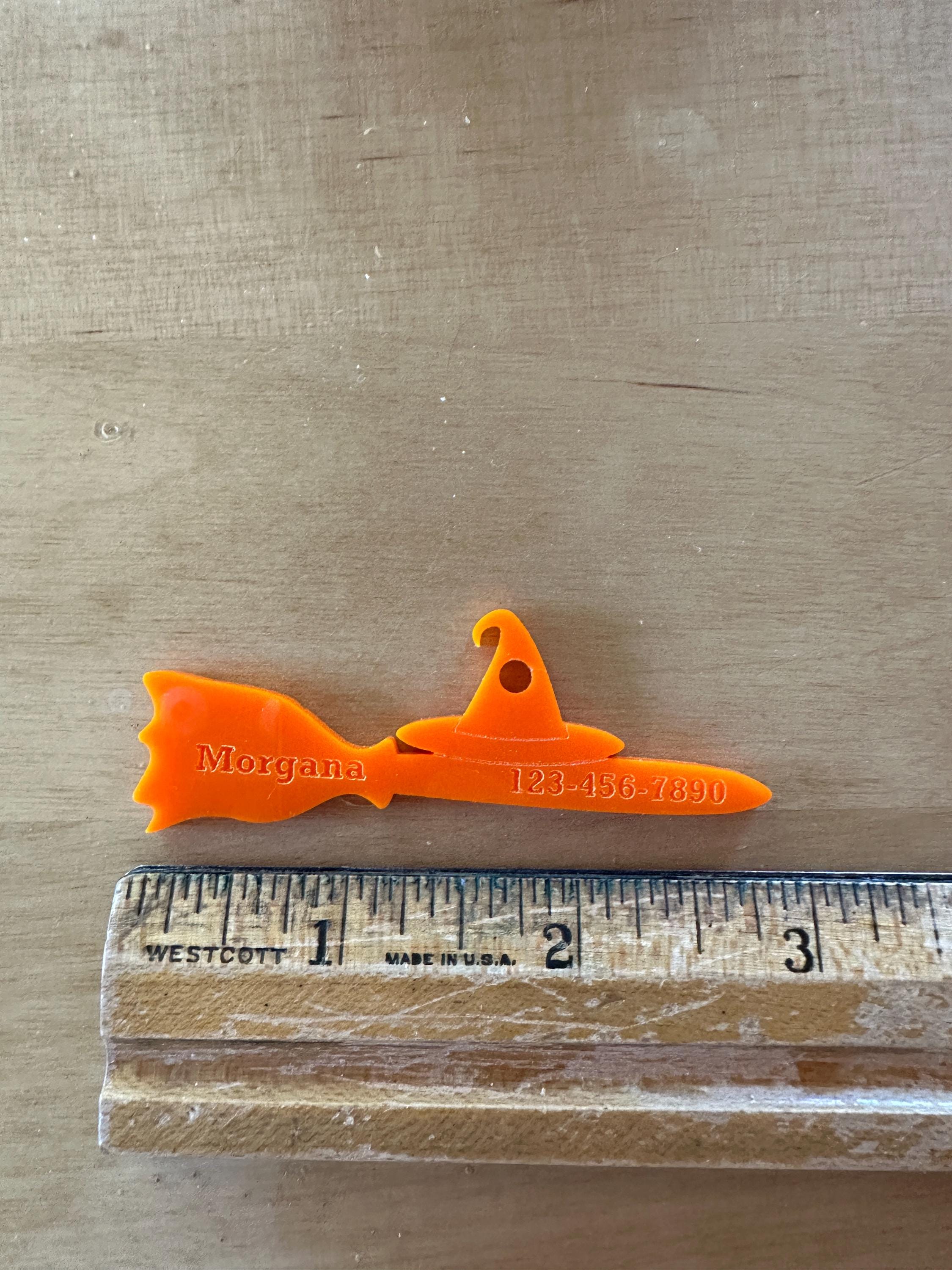 Witches Broom and Hat Dog ID Tag, Custom Spooky Tag for Dogs and ...