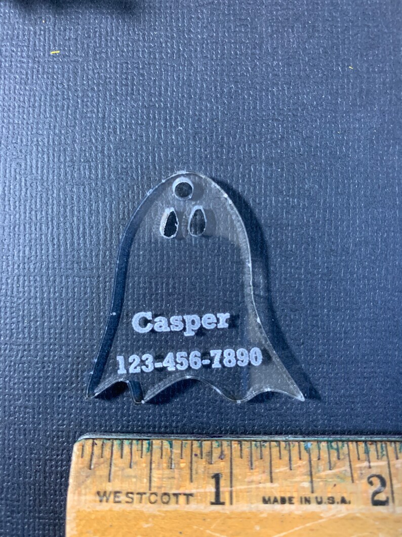 Ghost Dog Tag Dog Id Tag Ghost Halloween Pet Name Tag for - Etsy