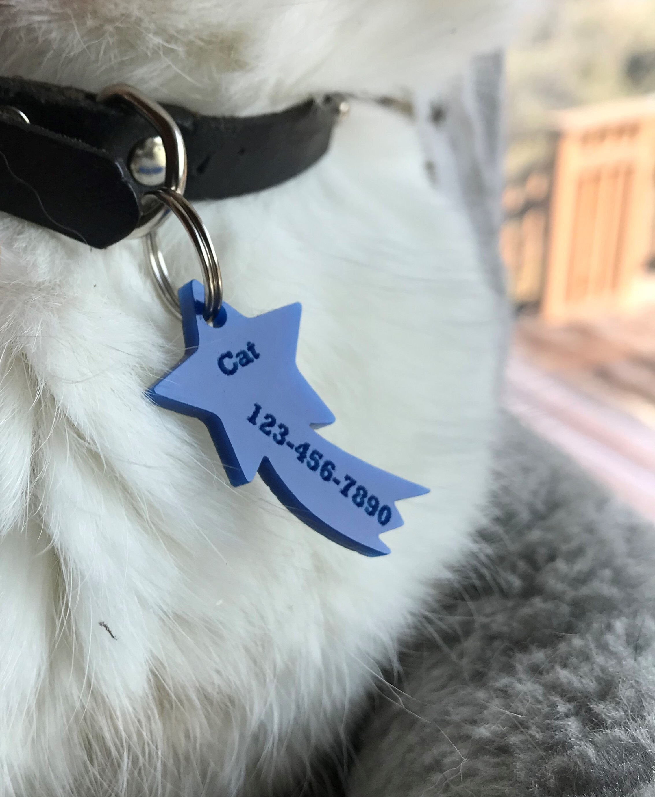 Upright Shooting Star Cat Tag, Cat Name Tag, Pet Tags, Cat Collar Tag ...