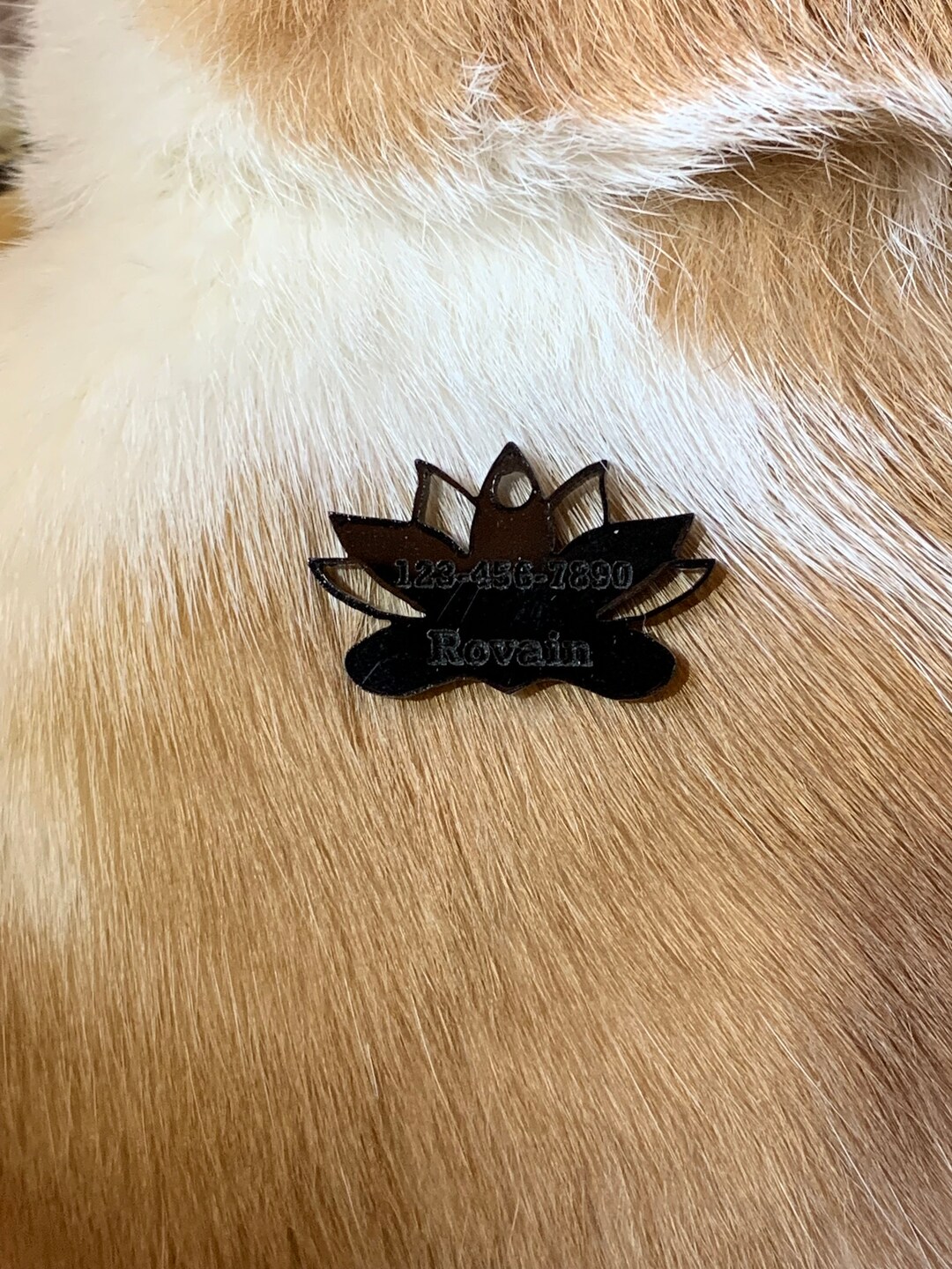 Lotus Flower Pet Tag, Cat Id Tag, Cat Collar Tag, Kitten Tag, Flower ...