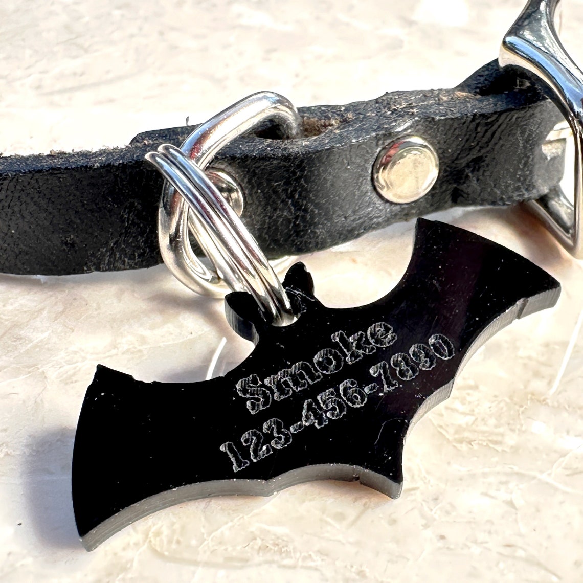Bat Shaped Id Tag for Cat Collars, Spooky Goth Name Tag for Cats and ...