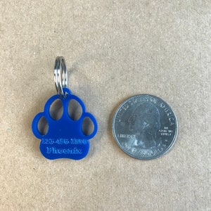 Paw Print Tag, Cat Id Tag, Pet Tags, Cat Collar Tag, Pet Gift, Gift for ...