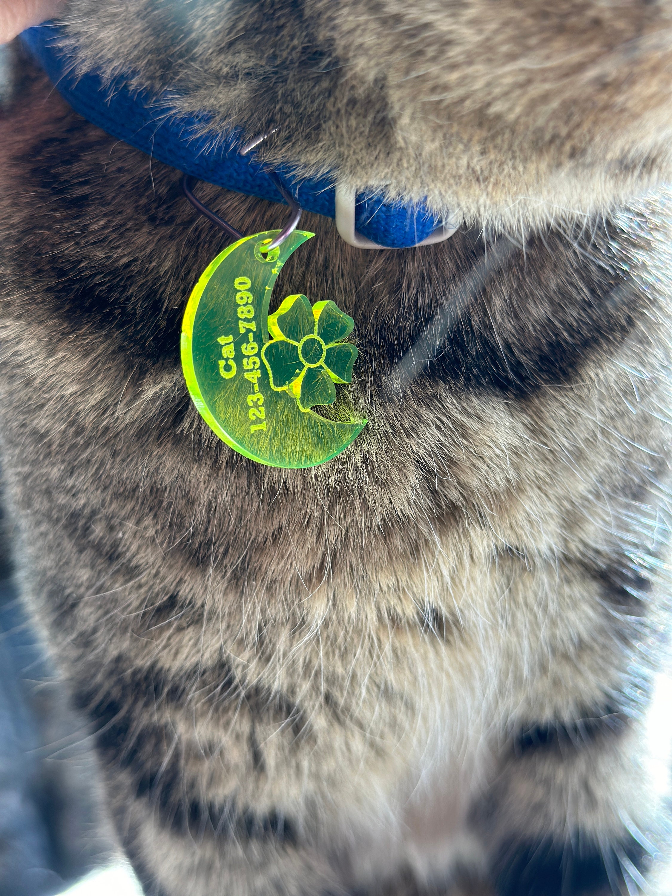 Moon Flower Cat Tag, Moon Id Tag, Cat ID Tag, Cat Id Tag Small, Cat Tag ...