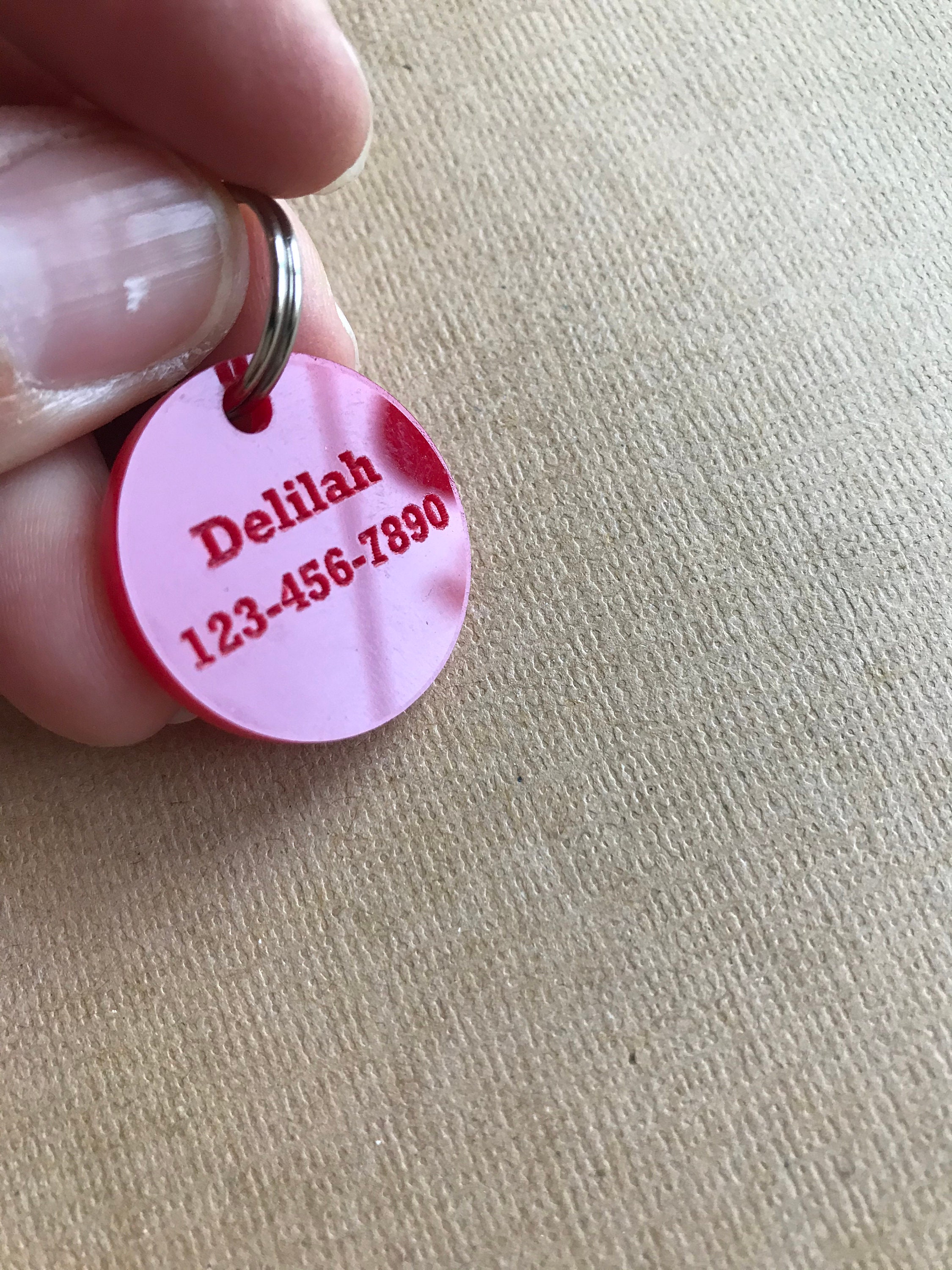 Round Cat Tag, Circle Cat Tag, Custom Cat Tag, Cat Collar Tag, Cute Pet ...