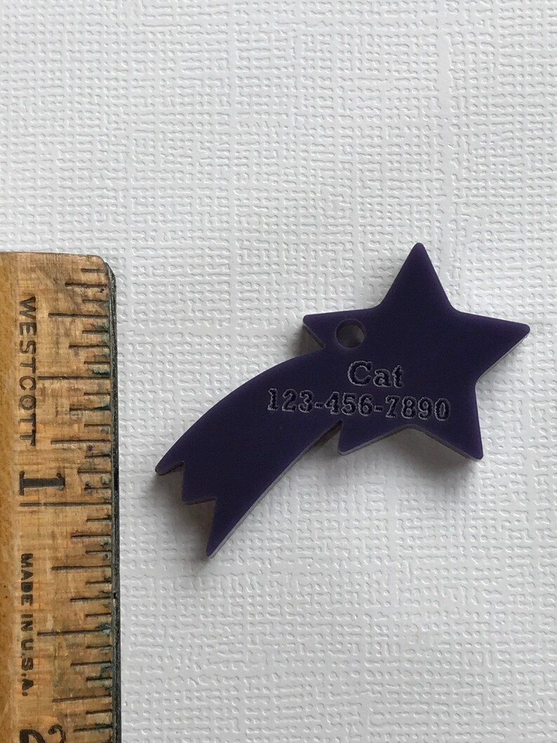 Across Shooting Star Cat Tag, Cat Name Tag, Pet Tags, Cat Collar Tag ...