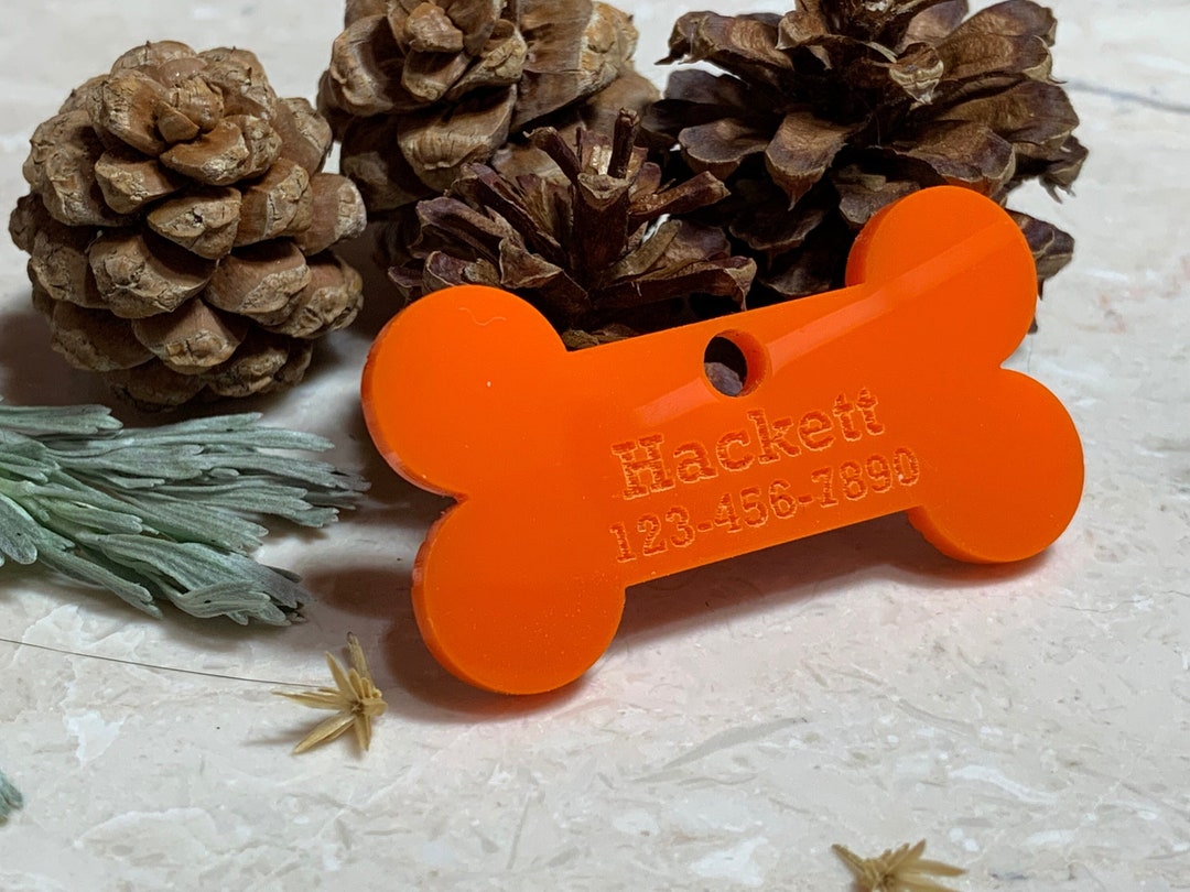 Orange Dog Tags, Orange Dog Id Tags for Dogs, Bone Id Tags, Orange Dog ...