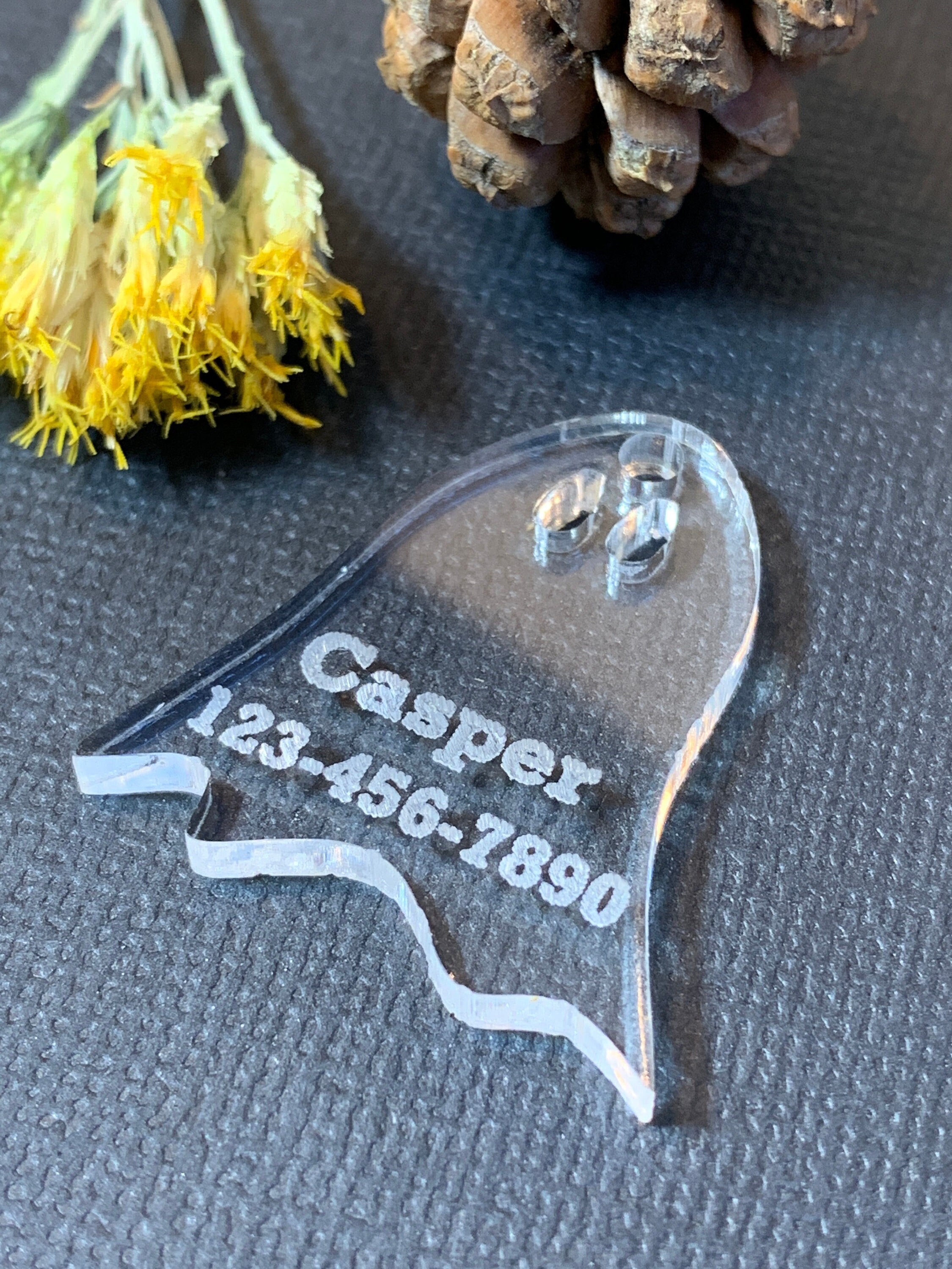 Ghost Dog Tag Dog Id Tag Ghost Halloween Pet Name Tag for - Etsy