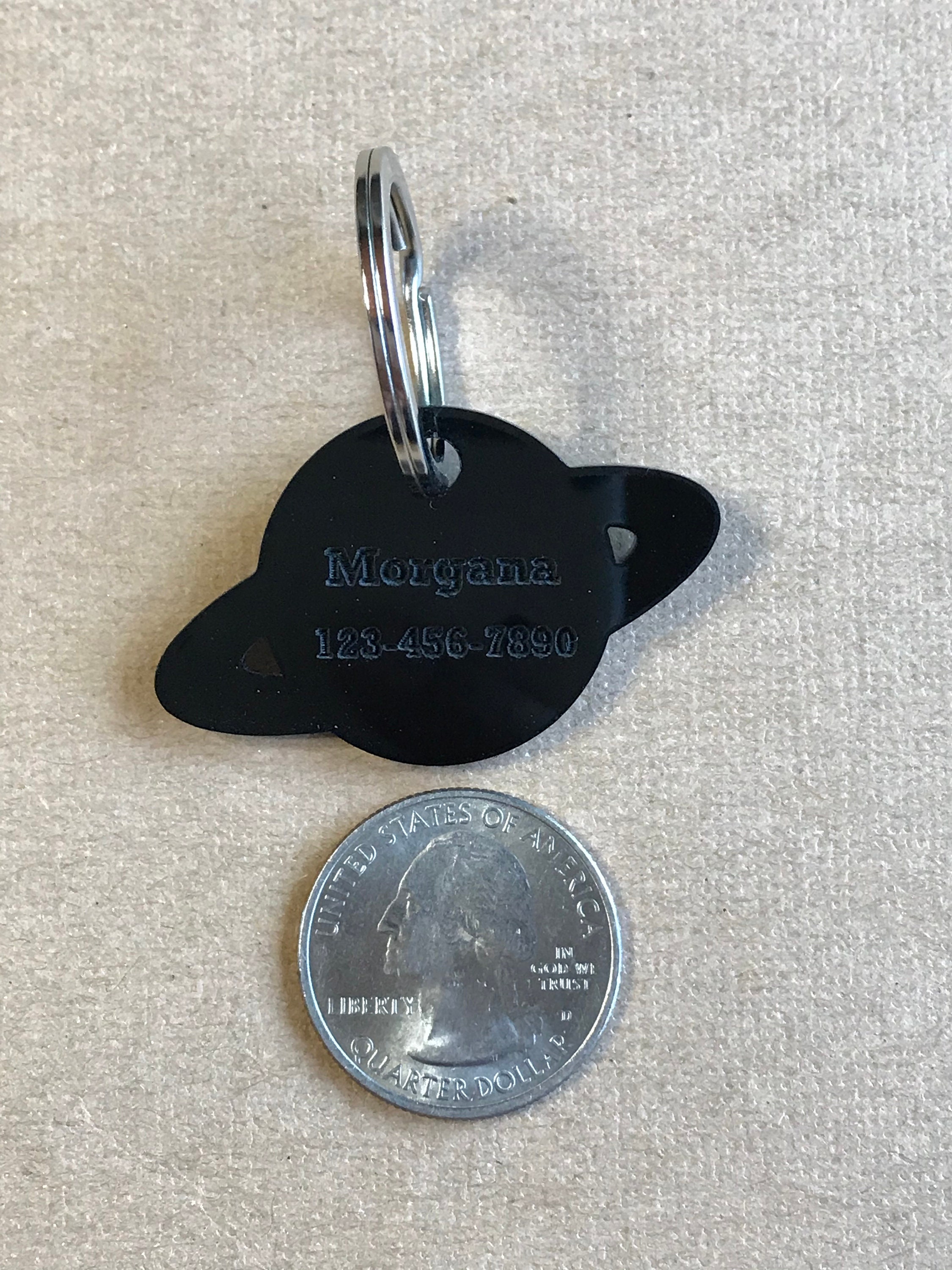 Saturn Dog ID Tag, Space Dog Tag, Cute Dog Tag, Dog Collar Tag, Custom ...