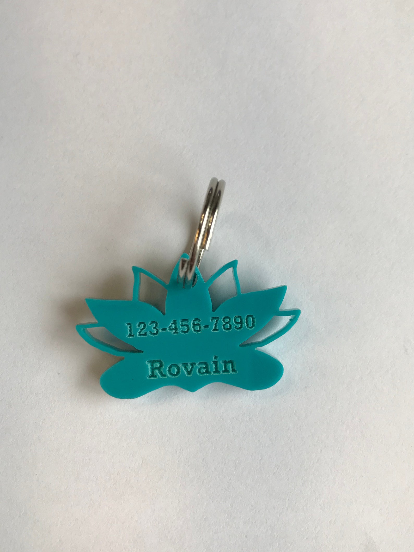 Lotus Flower Pet Tag, Cat Id Tag, Cat Collar Tag, Kitten Tag, Flower ...