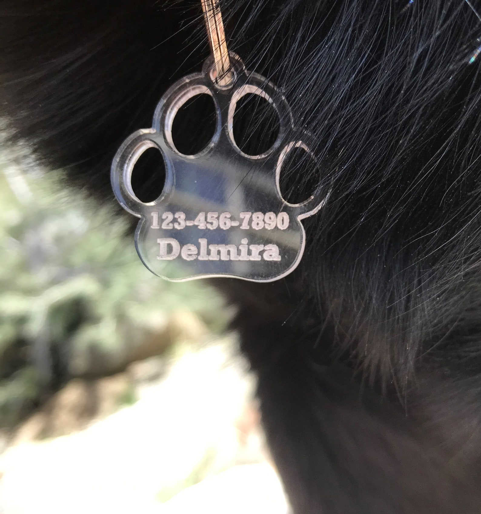 Paw Print Dog Tag Paw Print Id Tag Cute Dog Tag Dog Collar - Etsy