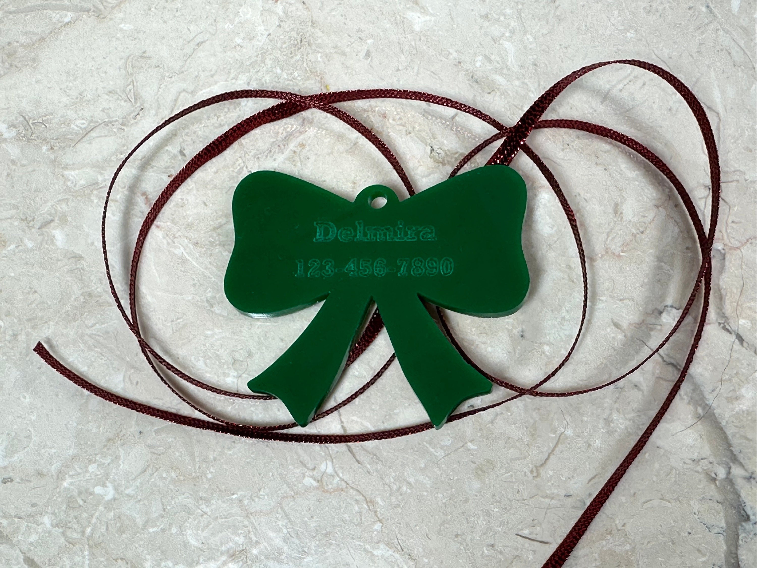 Dog Ribbon Name Tags Holiday Dog Tag Ribbon Name Tags Dog - Etsy