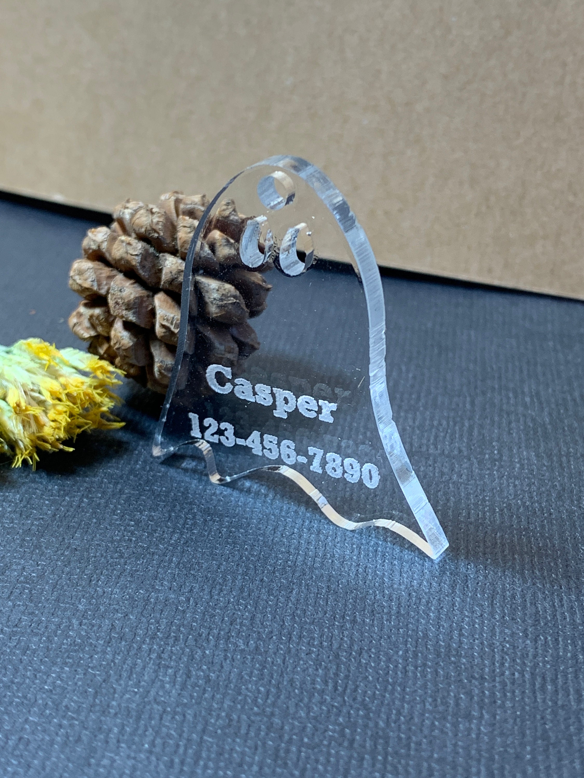 Ghost Dog Tag Dog Id Tag Ghost Halloween Pet Name Tag for - Etsy