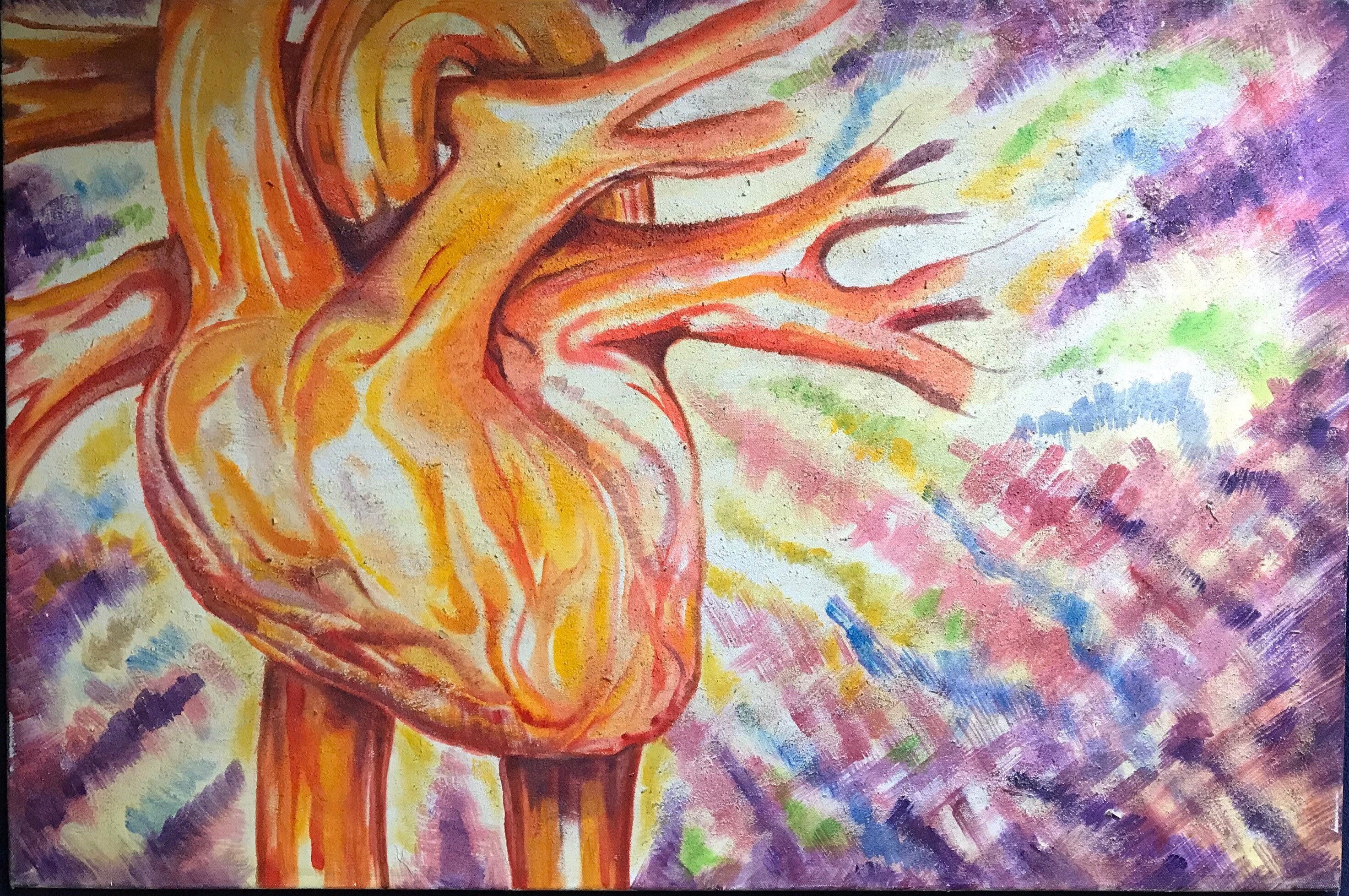 Heart Expressionism Contemporary Wall Art Acrylic - Etsy