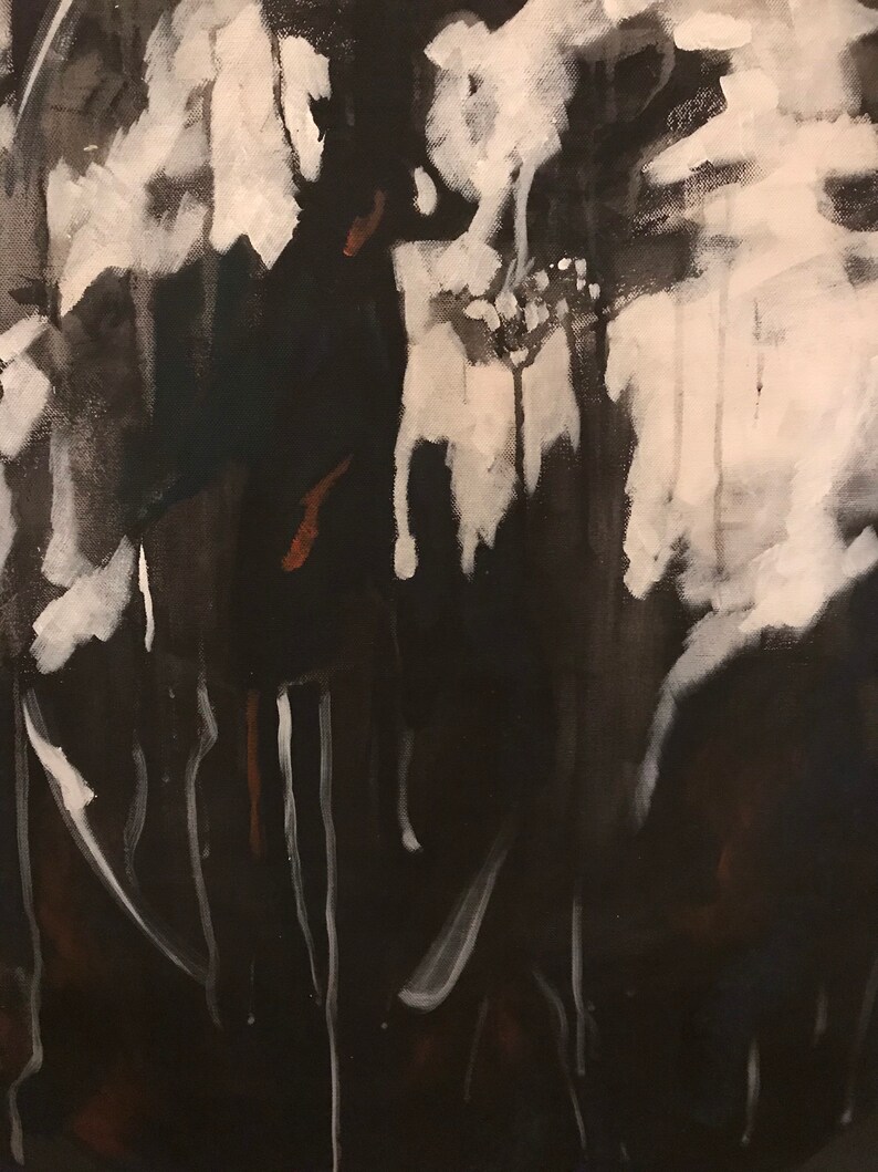 Heart of Clouds Black- Expressionism, Contemporary Wall Art, Acrylic ...
