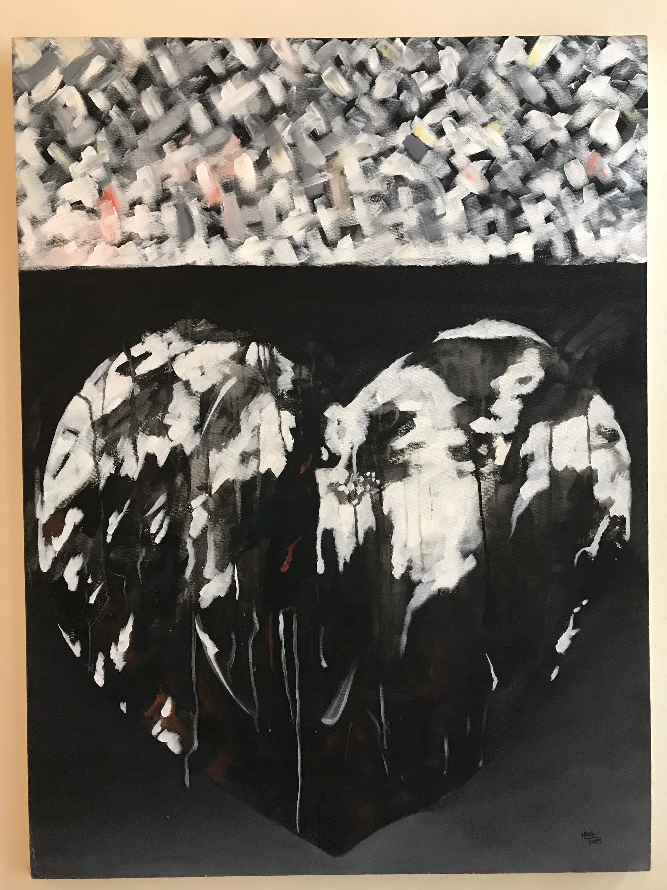 Heart of Clouds Black Expressionism Contemporary Wall Art | Etsy