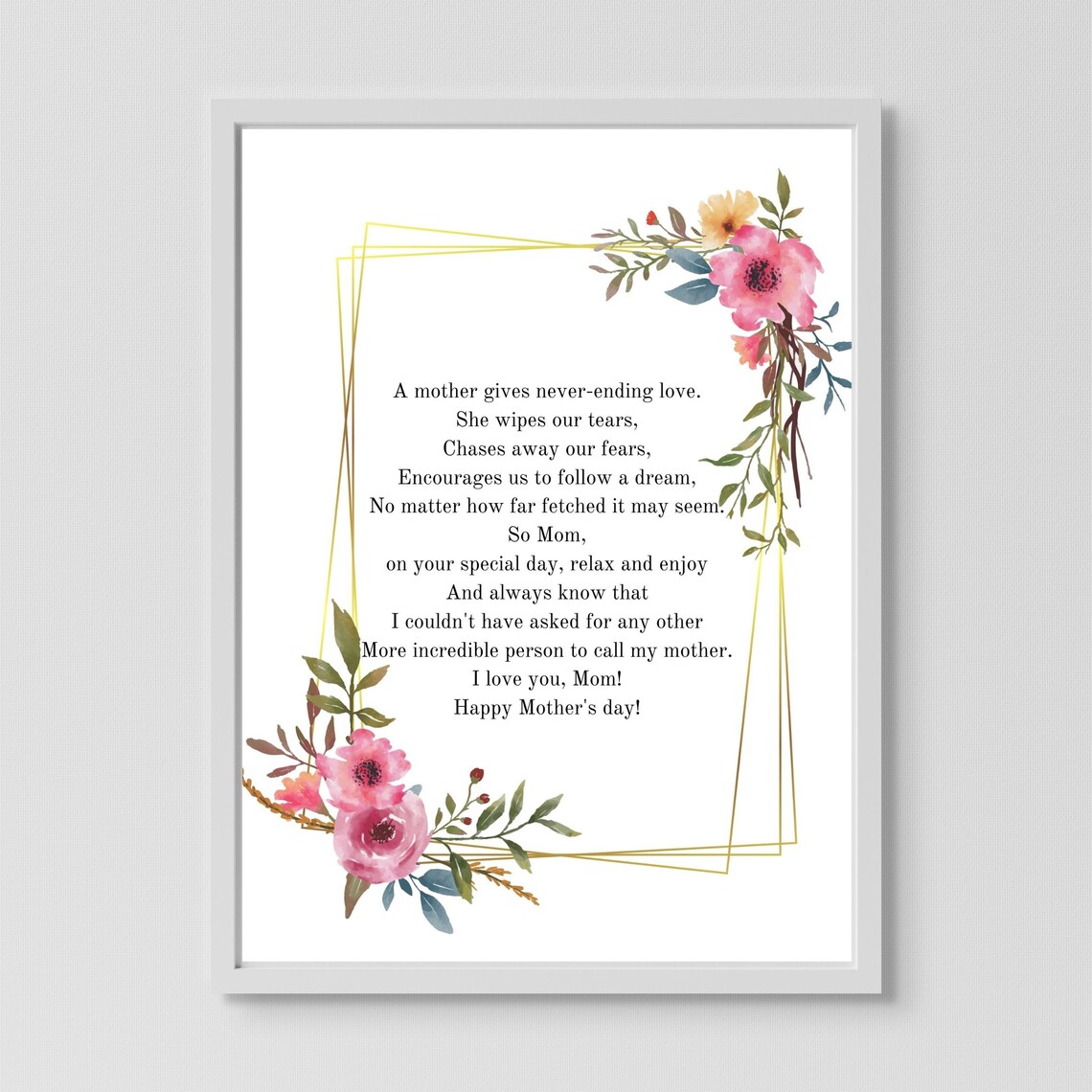 Mom Poem Print Mothers Day T Mothers Day Quote Printable Etsy