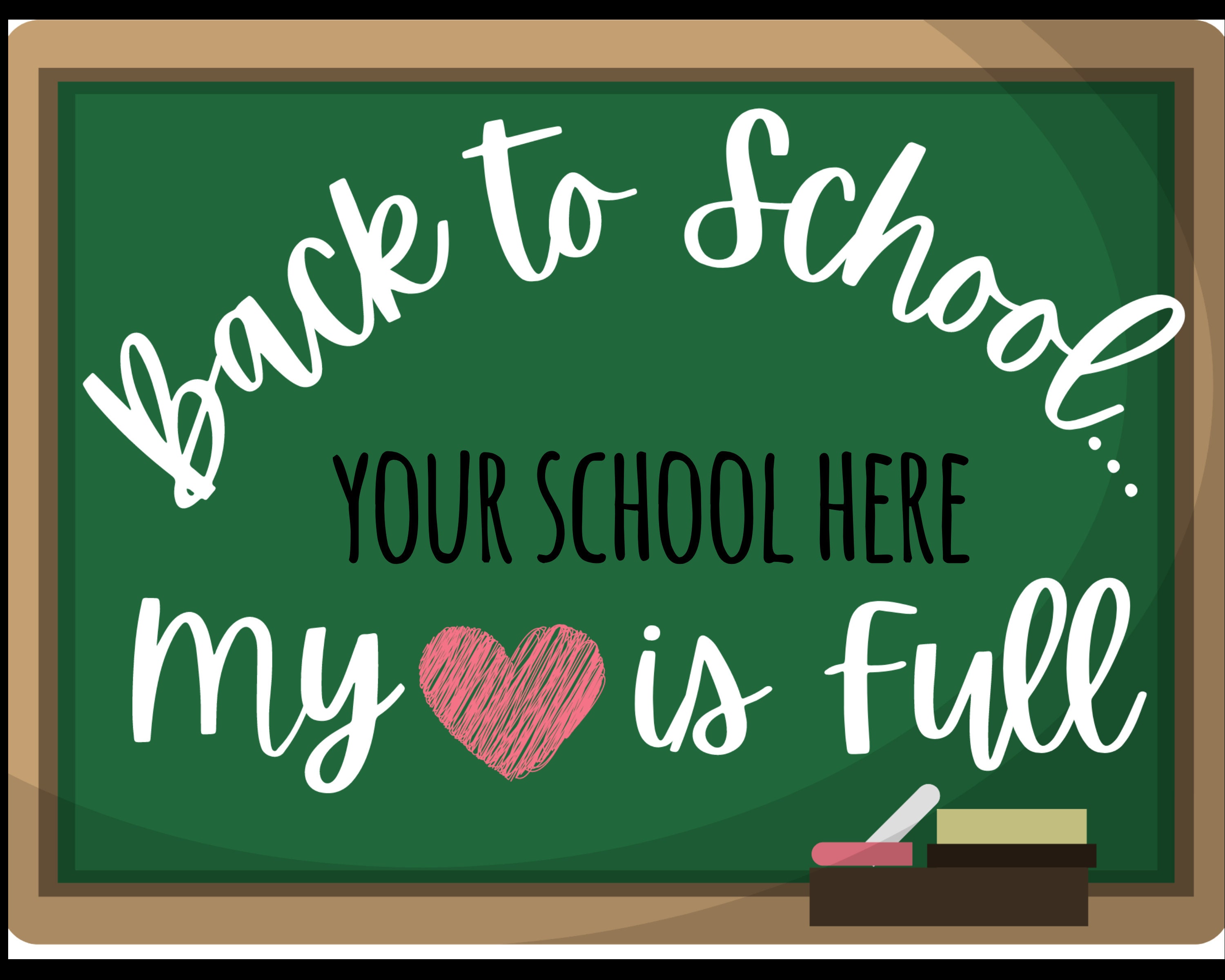 Digital Download Editable Back to School My Heart is - Etsy