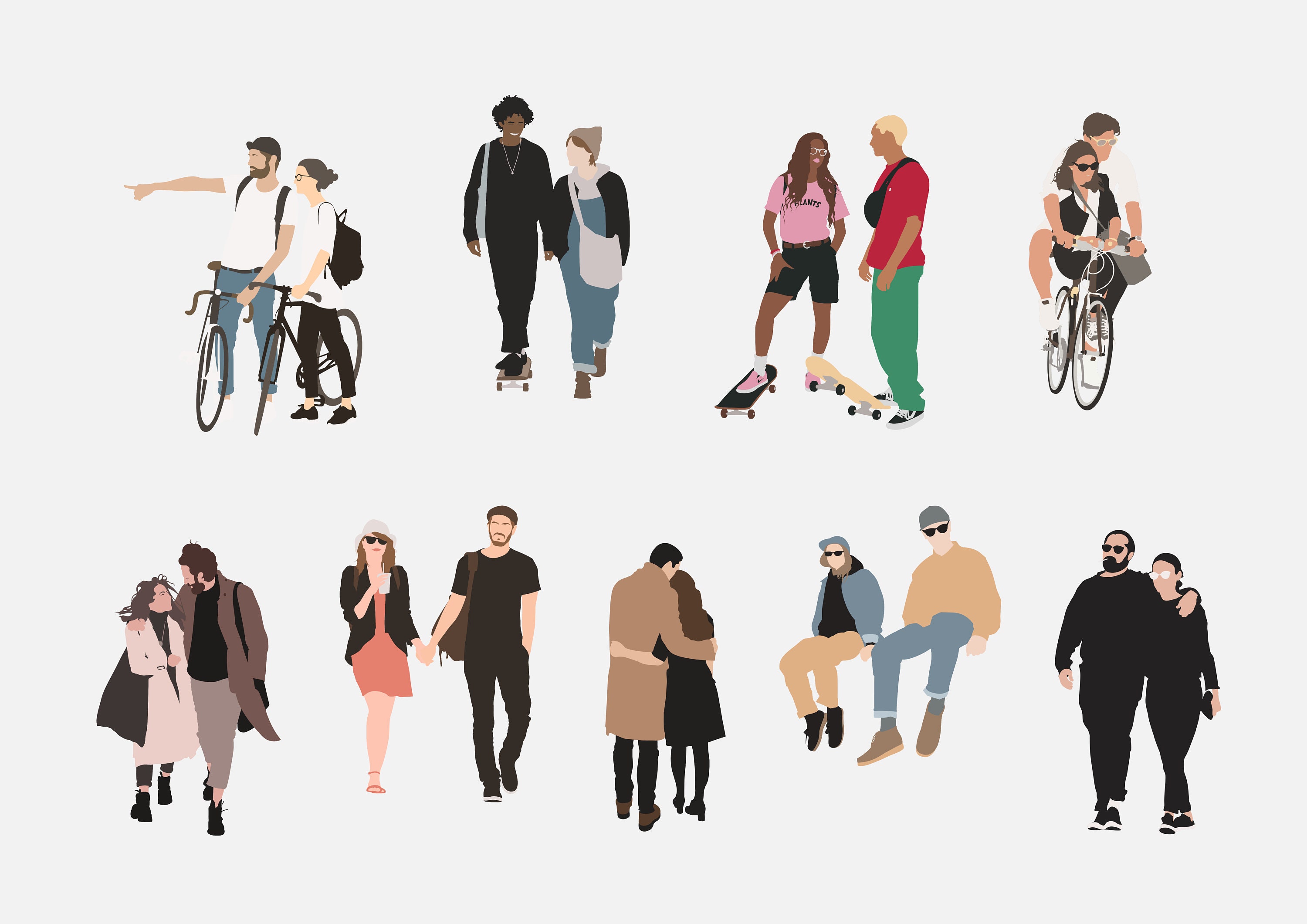 9 Flat Vector People Illustrations Couple | Etsy 9 Flat Vector People Illustrations Couple | Etsy