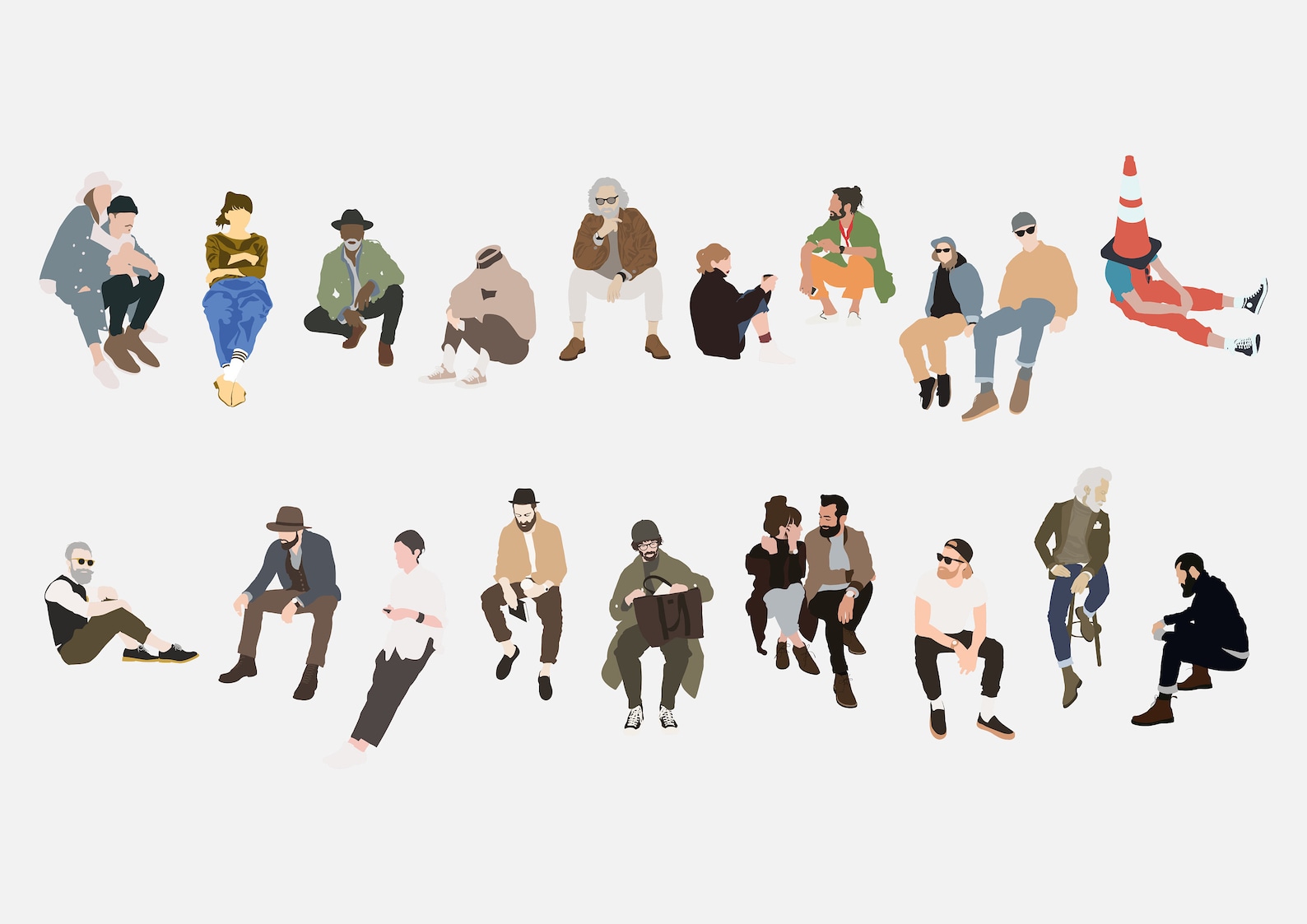 18 Flat Vector People Illustrations Sitting | Etsy 18 Flat Vector People Illustrations Sitting | Etsy